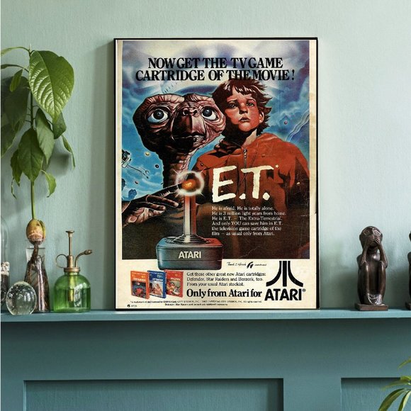 Wall Decor | Framed Atari Et Et Videogame 1982 Restored Magazine Ad ...